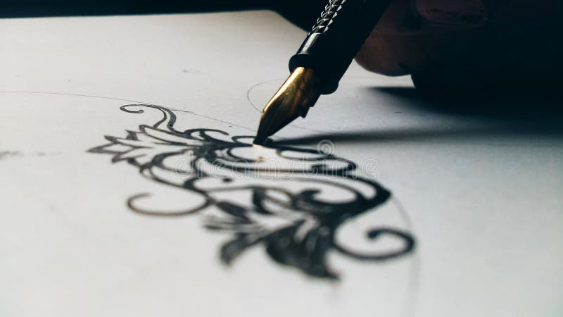 Ink Art stock photo. Image of landscape, drawing, close - 93913248