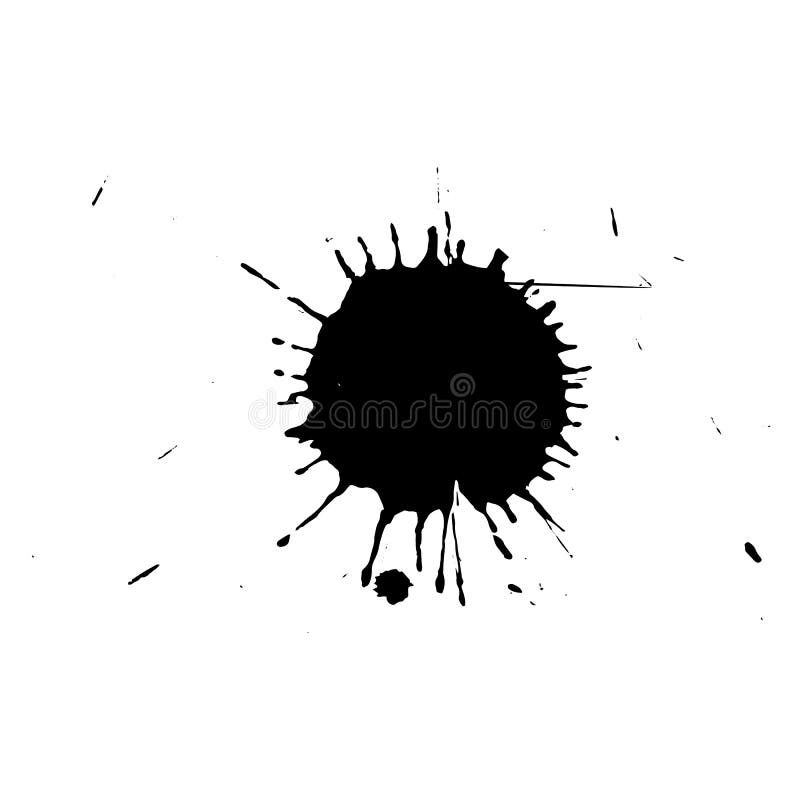 Ink Black Blot. Abstract Stain. Isolate on a White Background Stock ...