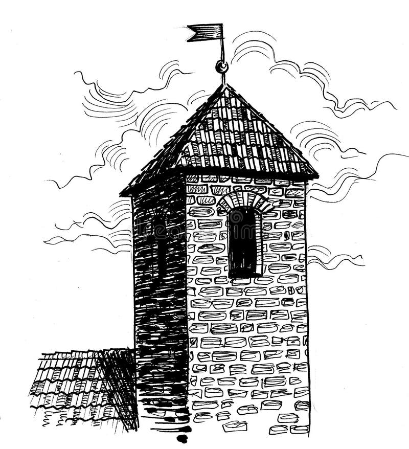 Ancient tower stock illustration. Illustration of tower - 242076449