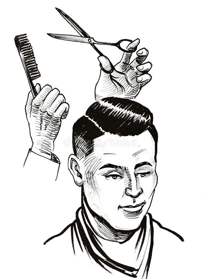 Barber hands stock illustration. Illustration of artwork - 164874962