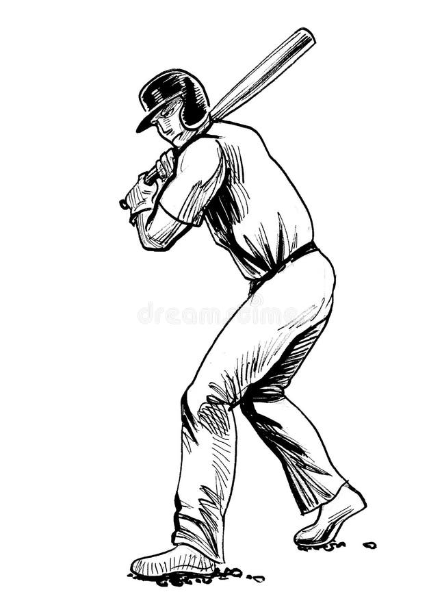 Baseball player stock illustration. Illustration of drawing - 212381113