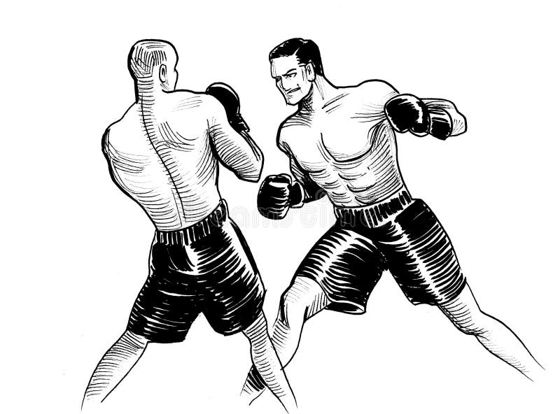 Boxing fighters stock illustration. Illustration of drawing - 266939787