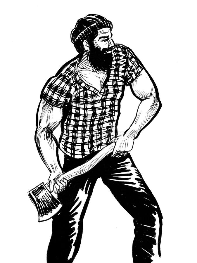 Canadian logger stock image. Image of lumberjack, black - 202037169