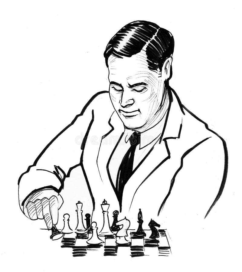 Man and chess stock illustration. Illustration of game - 124144877