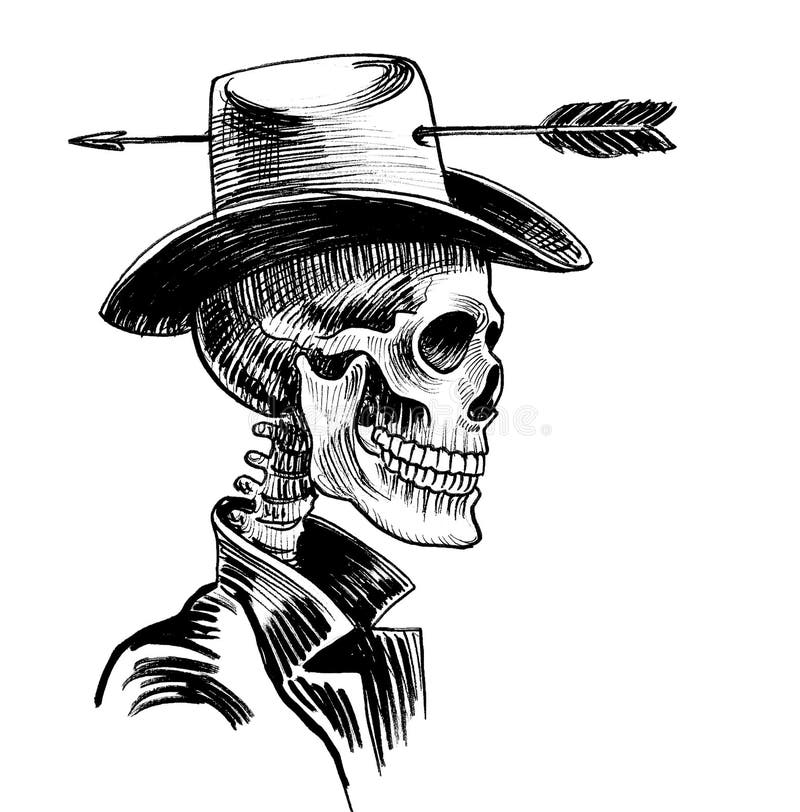 Dead cowboy stock illustration. Illustration of drawing - 243754187