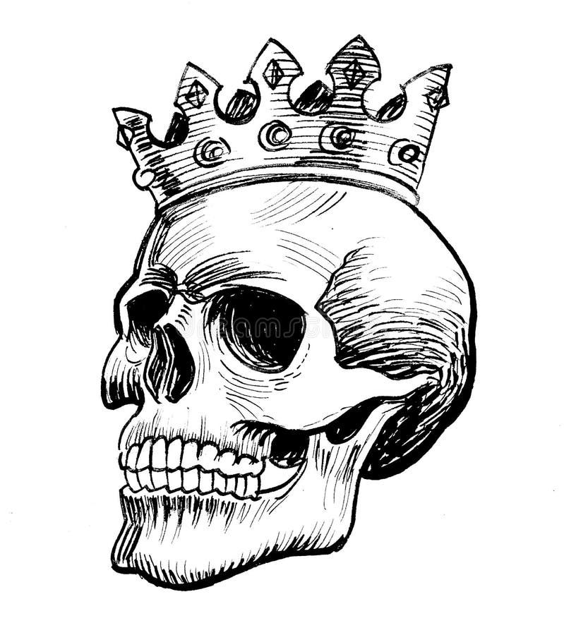 Dead king stock illustration. Illustration of skull - 205490318