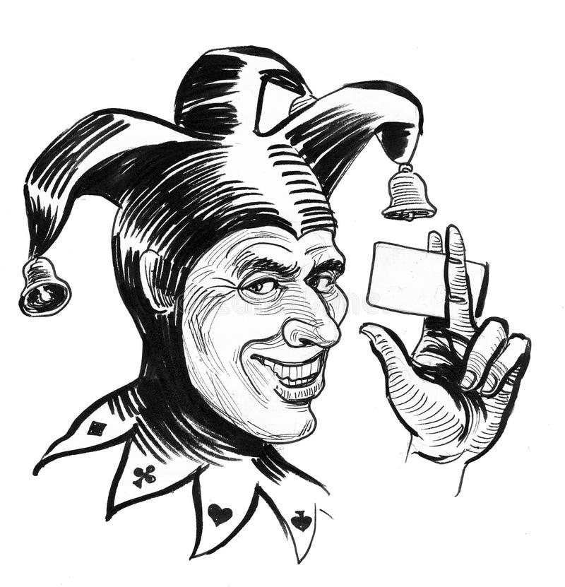 Smiling jester stock illustration. Illustration of black - 129493646