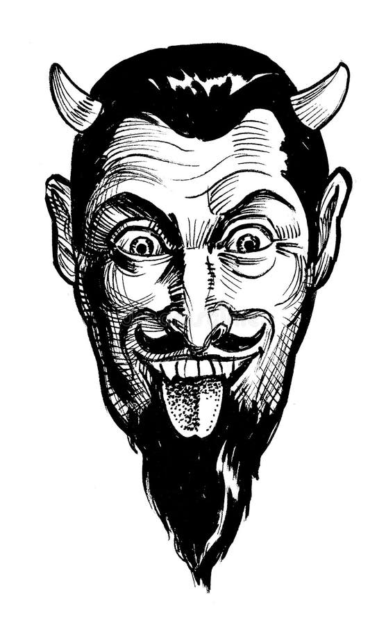 Laughing devil stock illustration. Illustration of sketch - 187003788