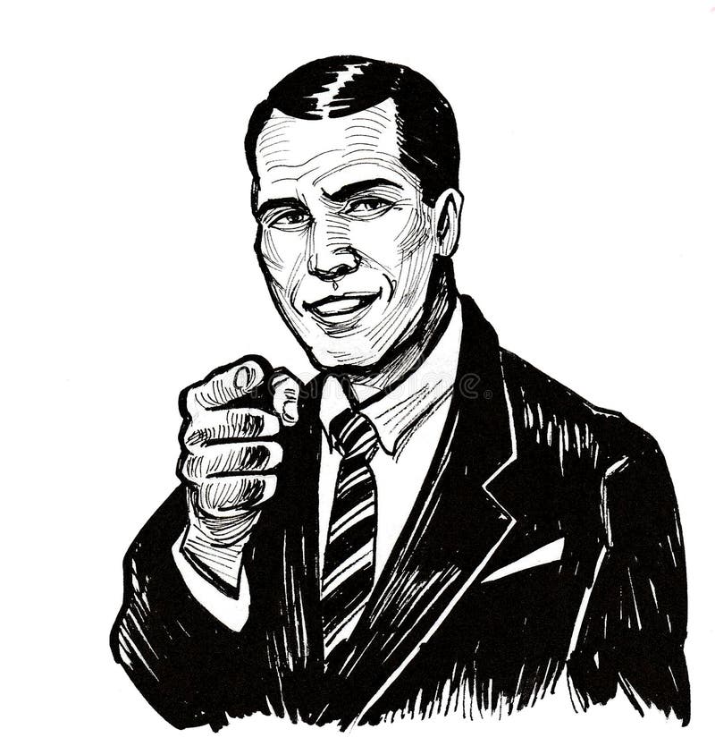 Man Pointing At Viewer Stock Illustration Illustration Of Artwork