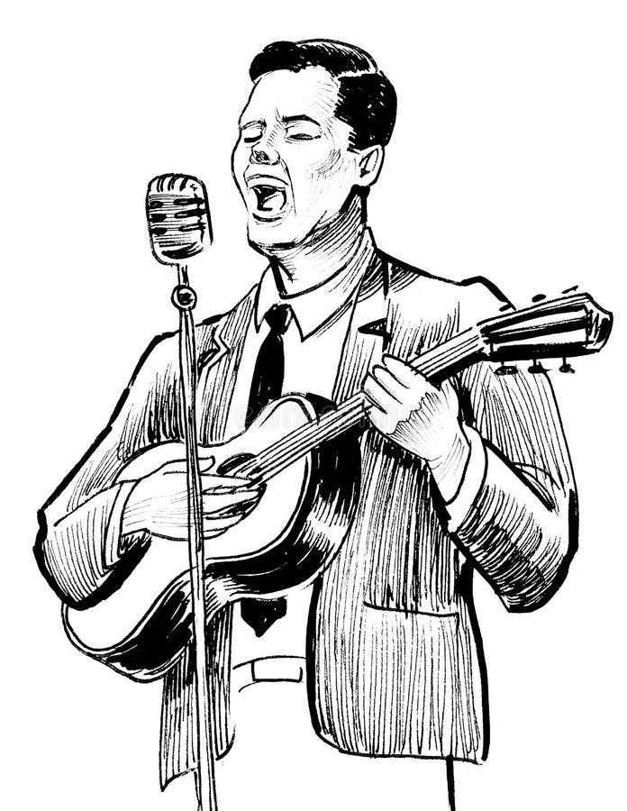 Singing man editorial stock image. Illustration of retro - 140952019