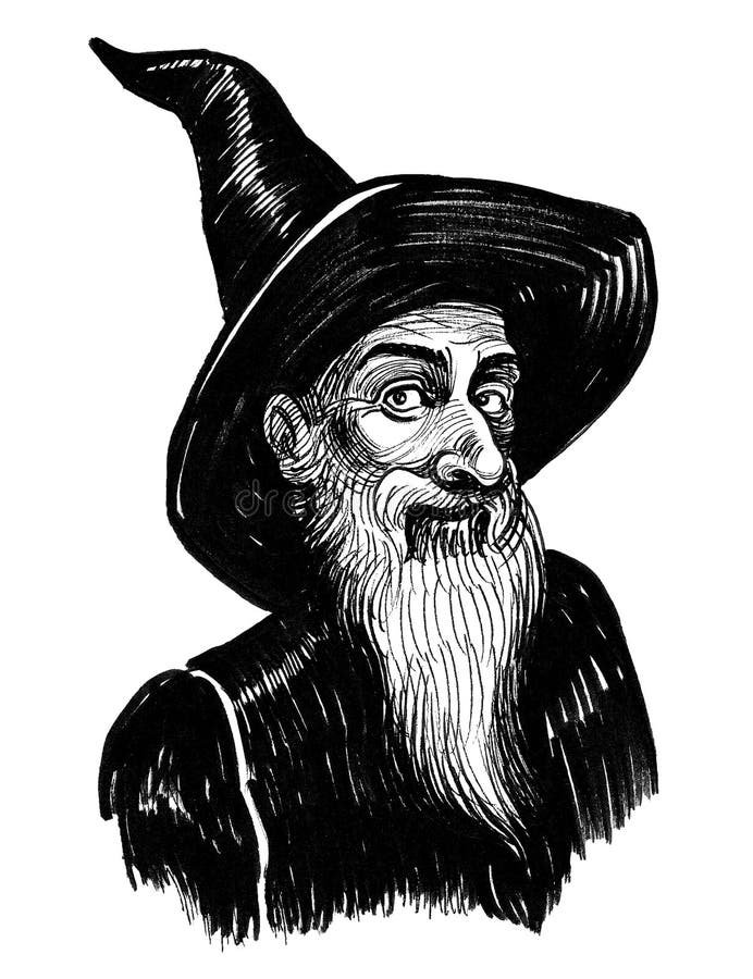 Wizard head stock illustration. Illustration of vintage - 244037047