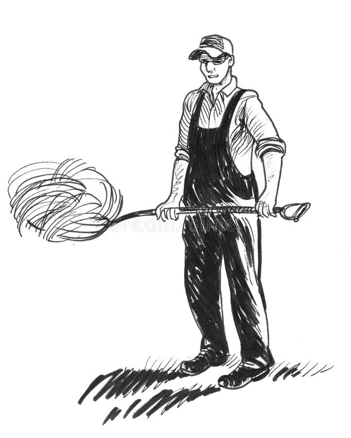 Working man sketch stock illustration. Illustration of sketch - 140952095