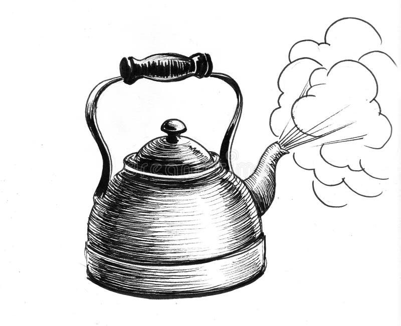 Hot kettle stock illustration. Illustration of vapor - 112244537