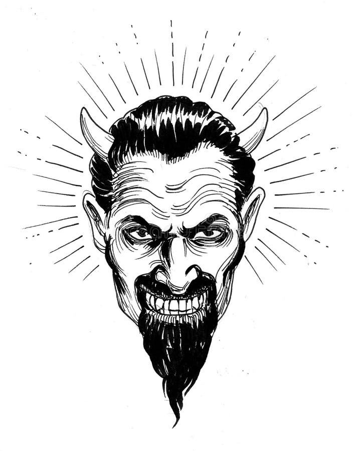 Satan face stock illustration. Illustration of drawing - 112452524