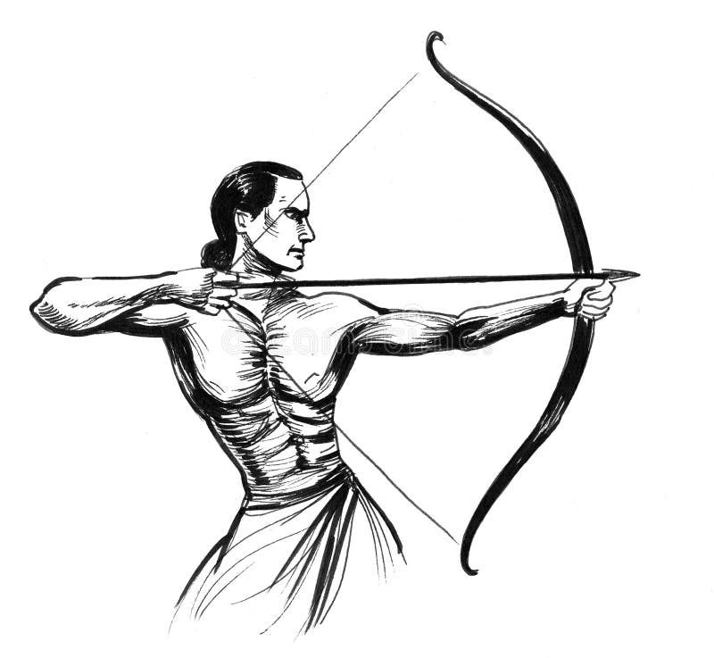 Ancient archer stock illustration. Illustration of white - 112452463