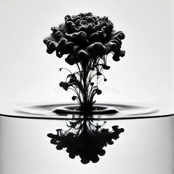Ink Bloom AI-GENERATED stock photo. Image of cloud, closeup - 400548714