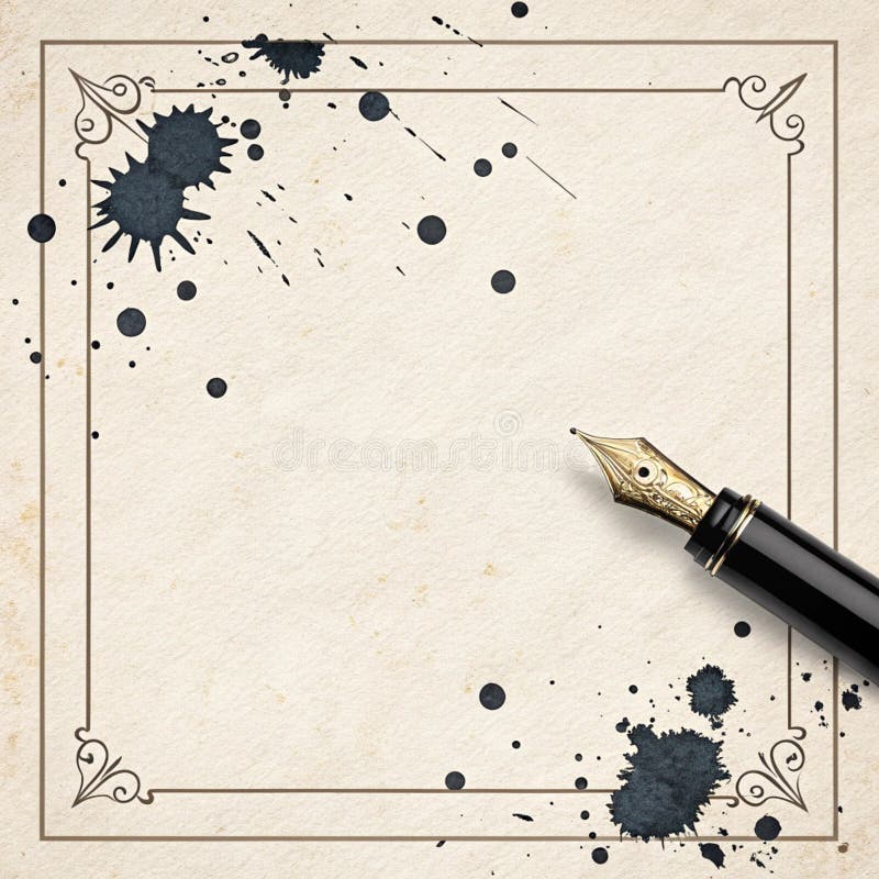 Ink Blot Border Paper Texture Expressive and Edgy Stock Illustration ...