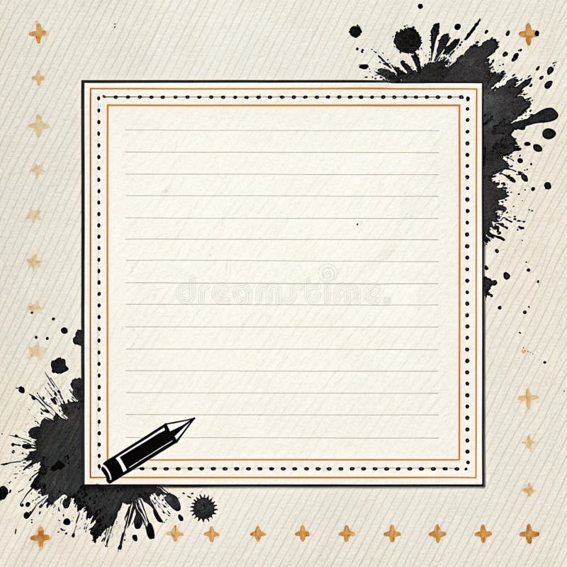 Ink Blot Border Paper Texture Expressive and Edgy Stock Illustration ...
