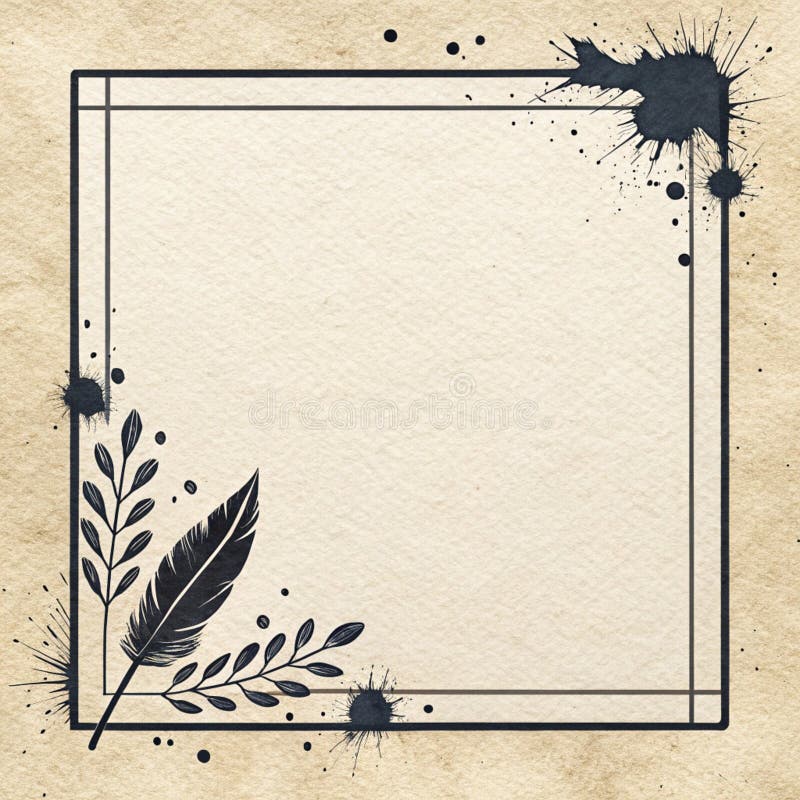 Ink Blot Border Paper Texture Expressive and Edgy Stock Illustration ...