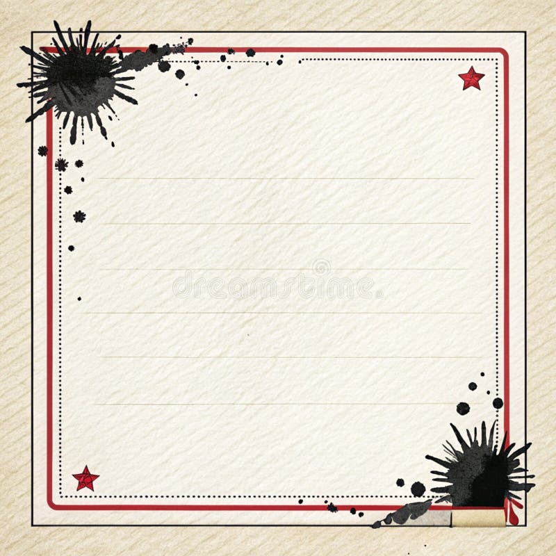 Ink Blot Border Paper Texture Expressive and Edgy Stock Illustration ...