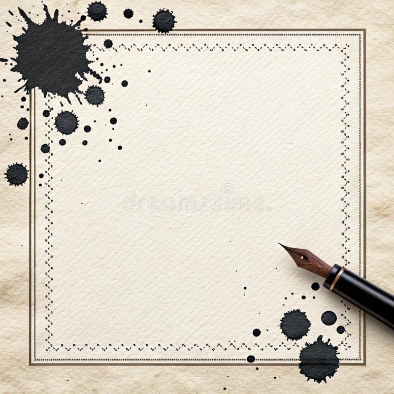 Ink Blot Border Paper Texture Expressive and Edgy Stock Illustration ...