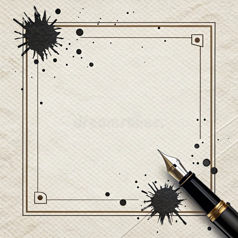 Ink Blot Border Paper Texture Expressive and Edgy Stock Illustration ...