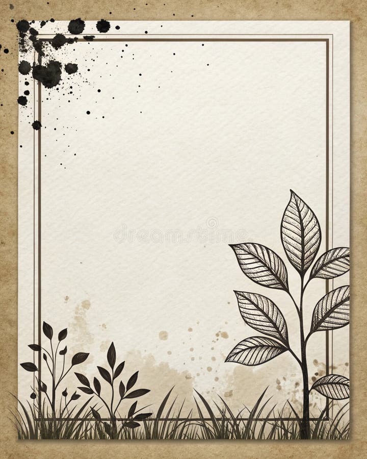 Ink Blot Border Paper Texture Expressive and Edgy Stock Illustration ...