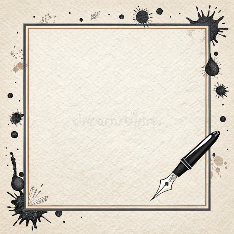 Ink Blot Border Paper Texture Expressive and Edgy Stock Illustration ...