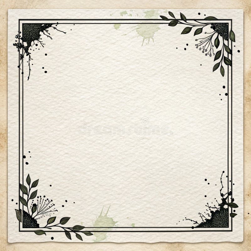 Ink Blot Border Paper Texture Expressive and Edgy Stock Illustration ...
