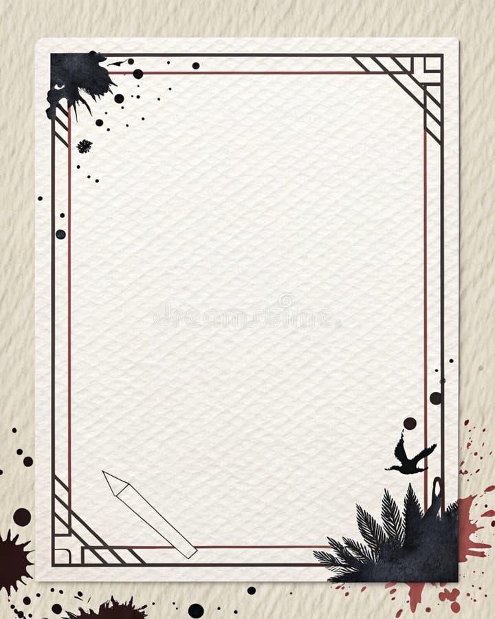 Ink Blot Border Paper Texture Expressive and Edgy Stock Illustration ...