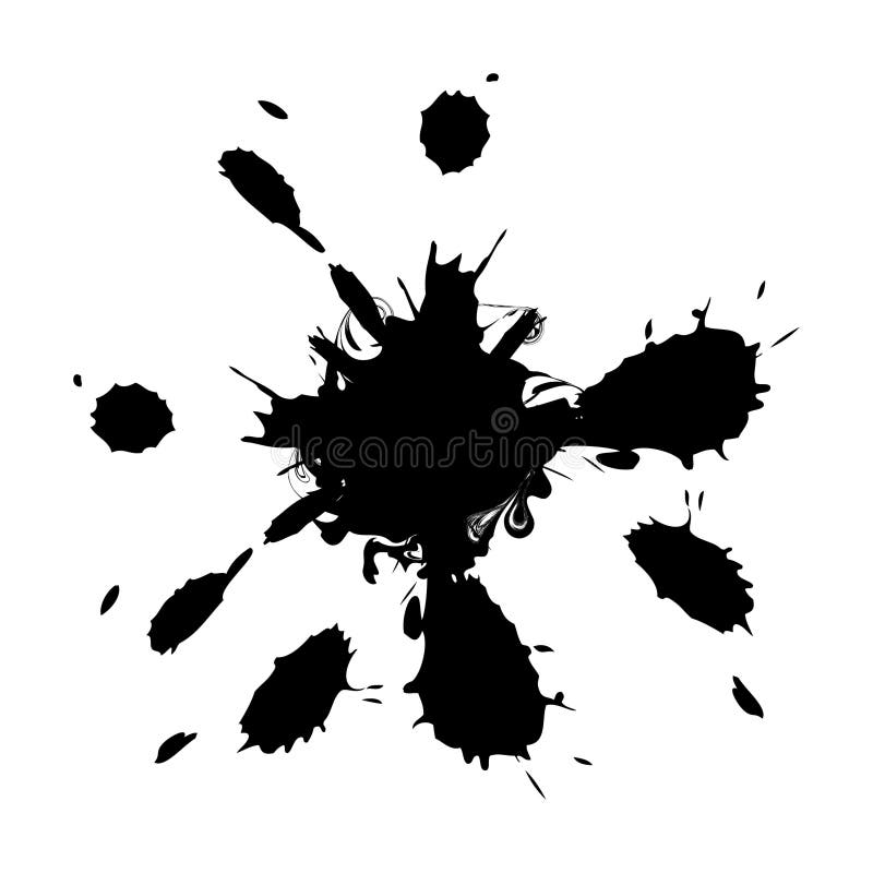 Ink Blot Shape. Dark Splatter Figure. Abstract Splash Element. Vector ...