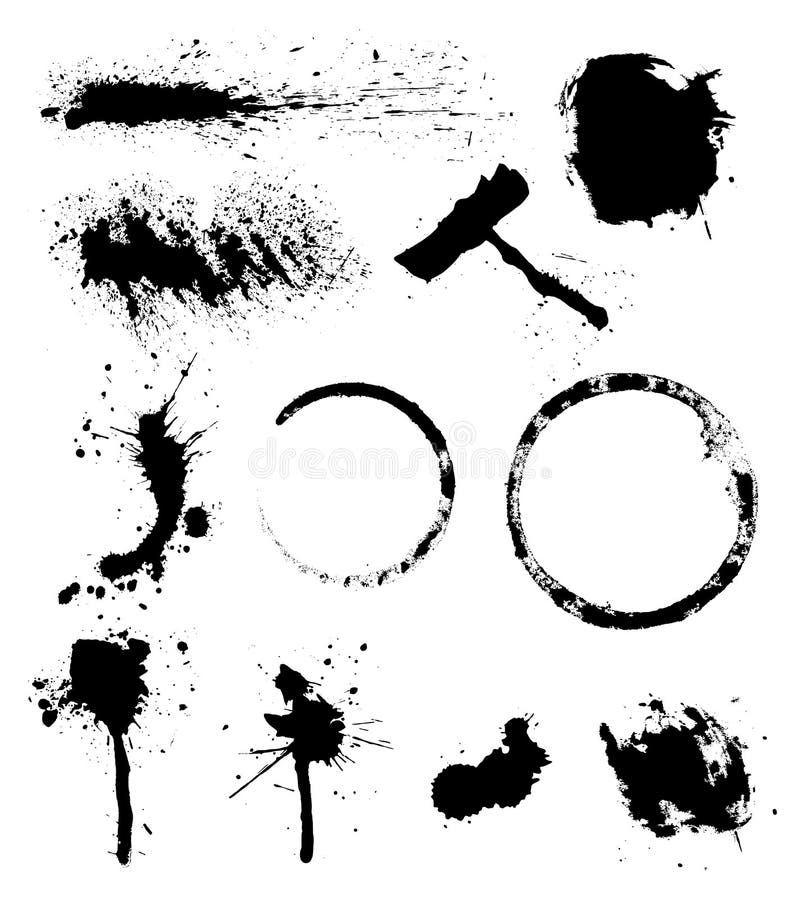 Ink splashes and brushes stock vector. Illustration of clip - 2798205
