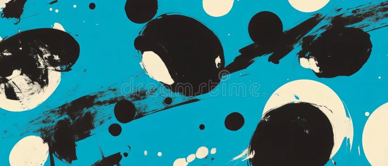 Ink Blots Create Dynamic Patterns with Irregular Shapes on Vibrant Blue ...