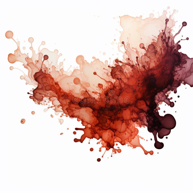 Ink Blots with Dripping Ink on White Stock Illustration - Illustration ...