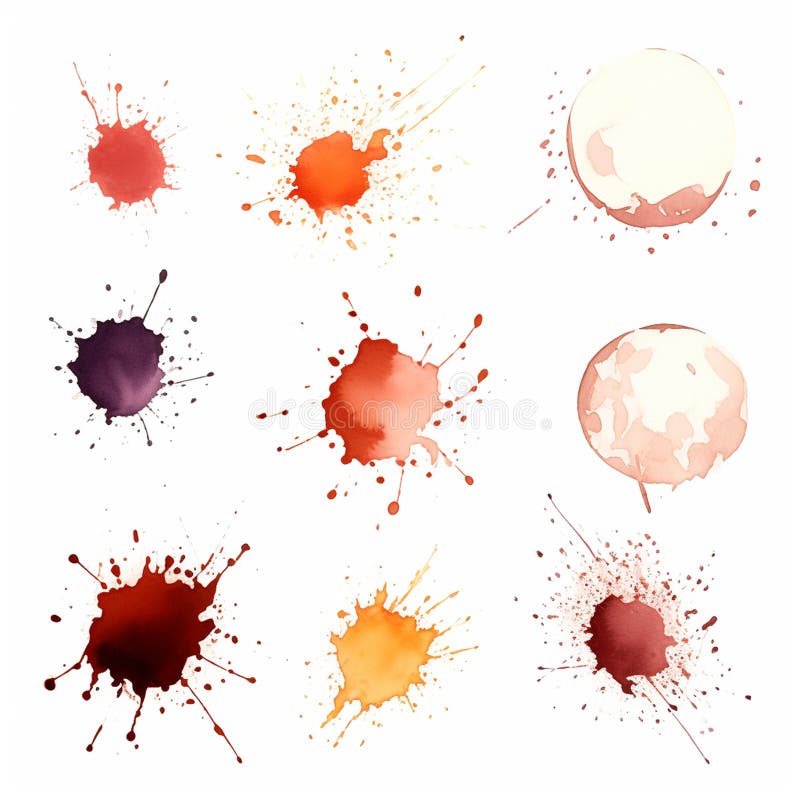 Ink Blots with Dripping Paint Stock Illustration - Illustration of ...