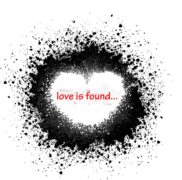 Black Heart Ink Paint Splat Stock Illustrations – 420 Black Heart Ink ...