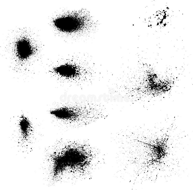 Paint Grey Splat Set. Ink Drops Vector Illustration Stock Vector ...