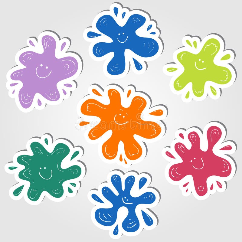 Ink blots stickers stock illustration. Illustration of graphic - 33012609