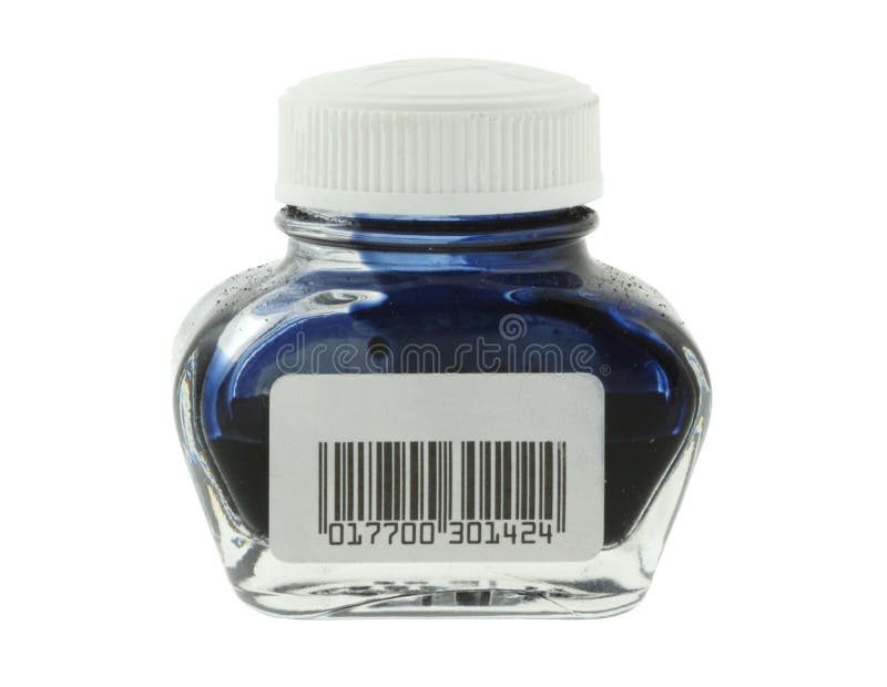 Ink Bottle with Bar Code of Non-existing Product Stock Image - Image of ...