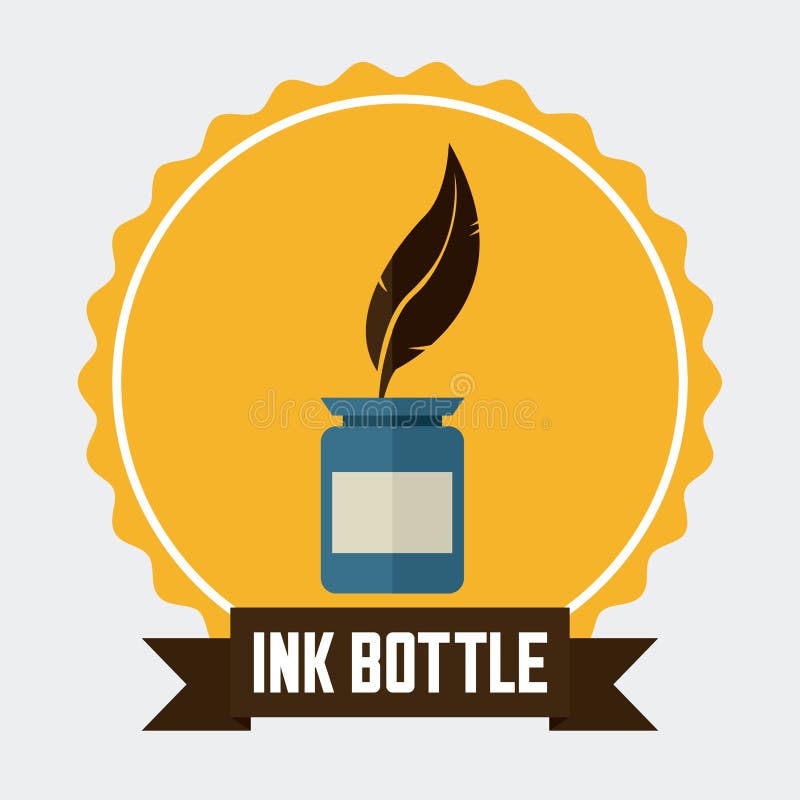 Ink bottle design stock vector. Illustration of romantic - 46698466
