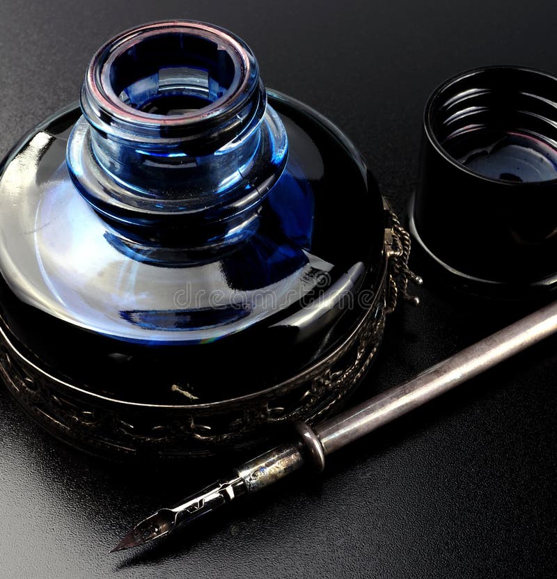 Ink bottle stock photo. Image of metal, inkwell, retro - 52615646