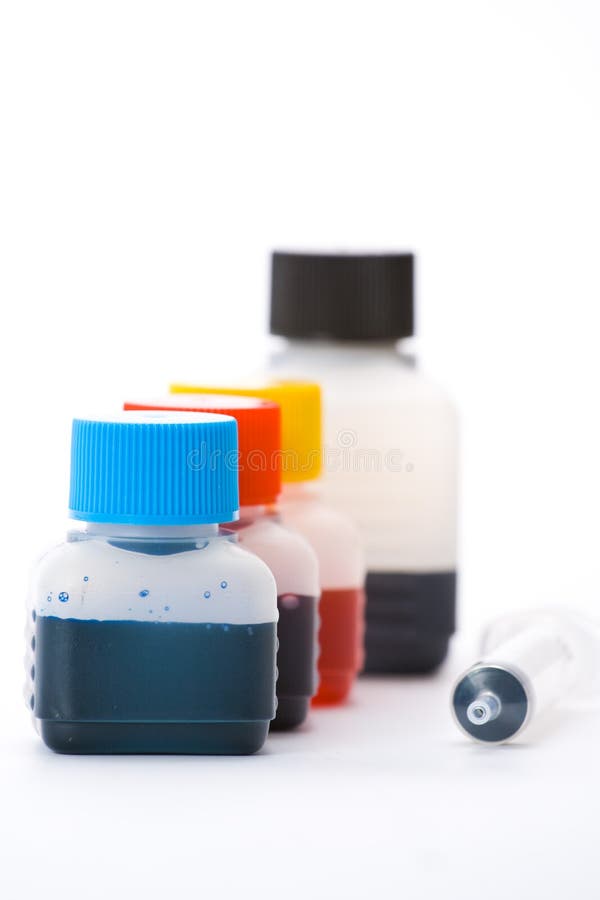 Set of Refill Inkjet for Print. Stock Photo - Image of cmyk, orange ...