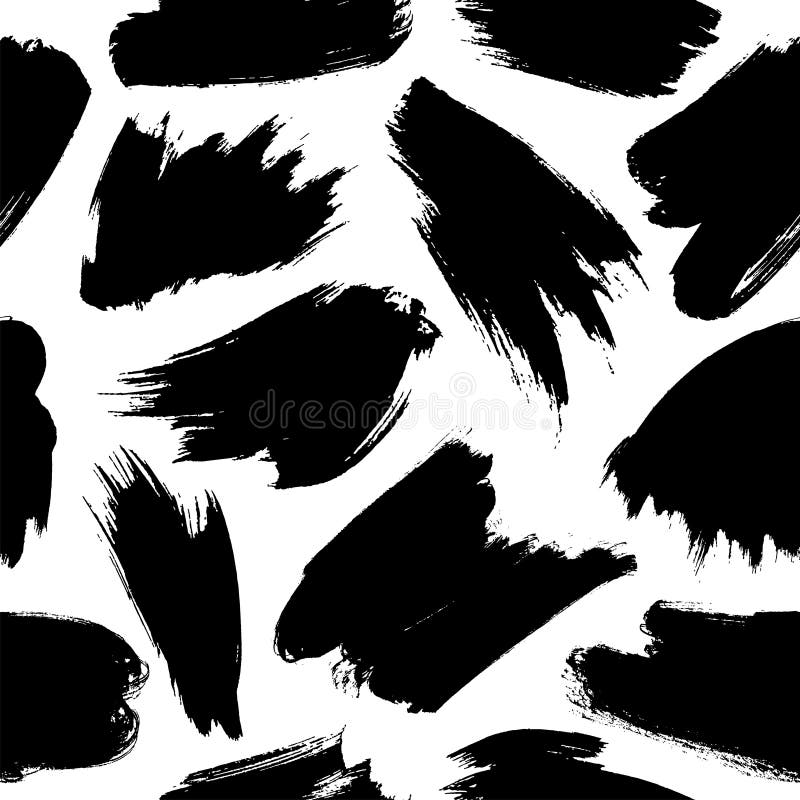 Ink Brush Smears Vector Seamless Pattern Stock Vector - Illustration of ...