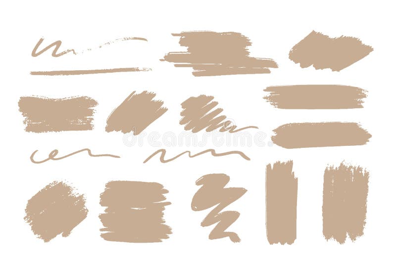 Ink Brush Stroke Set Vector Illustration. Stock Illustration ...