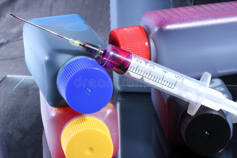 Ink cartridges, stock image. Image of needle, bottle - 17053419