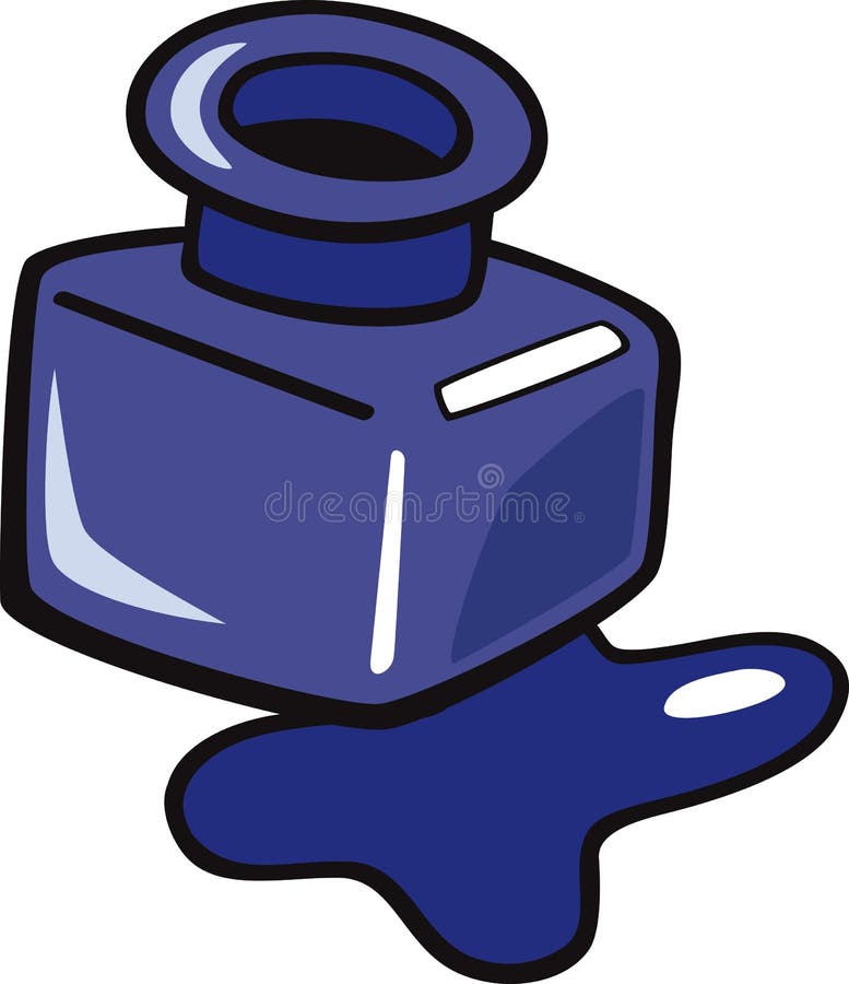 Ink Clip Art Cartoon Illustration Stock Vector - Illustration of blue ...