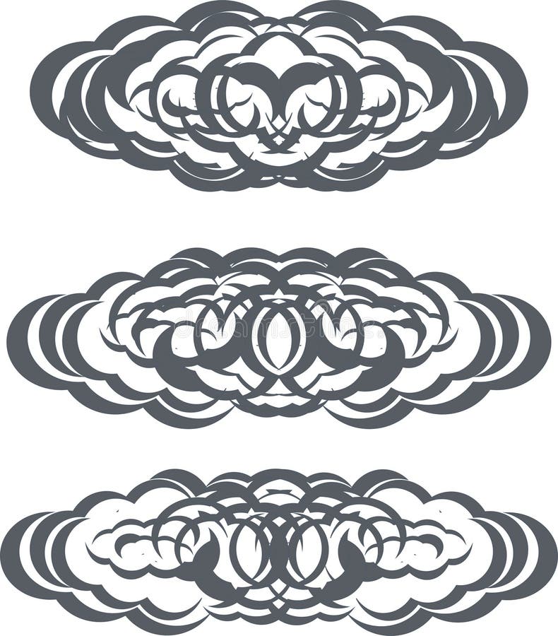 Ink Clouds Set. Abstract Designed Clouds. Vector Stock Vector ...