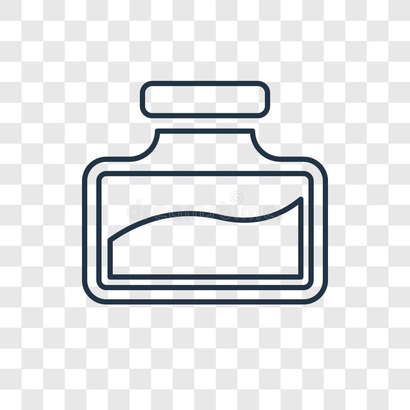 Ink Concept Vector Linear Icon Isolated on Transparent Background, Ink ...