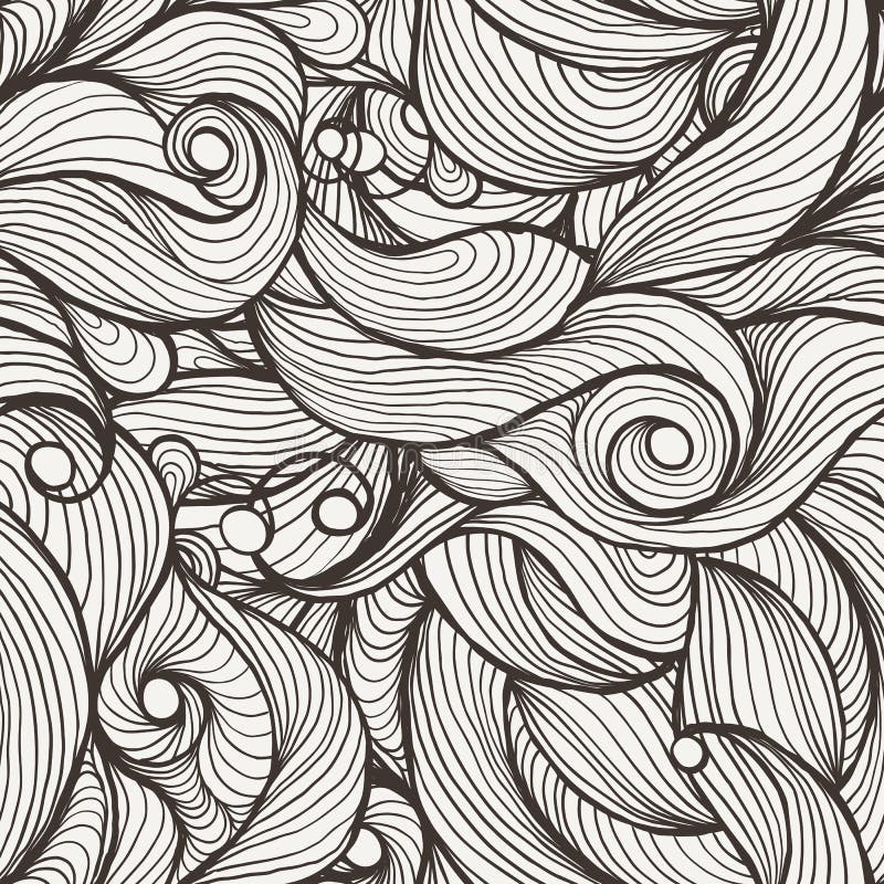 Ink doodle waves. stock vector. Illustration of decor - 106156108