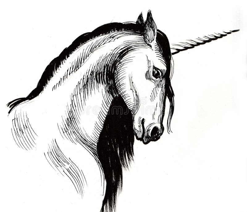 White Unicorn stock illustration. Illustration of horse - 101073415